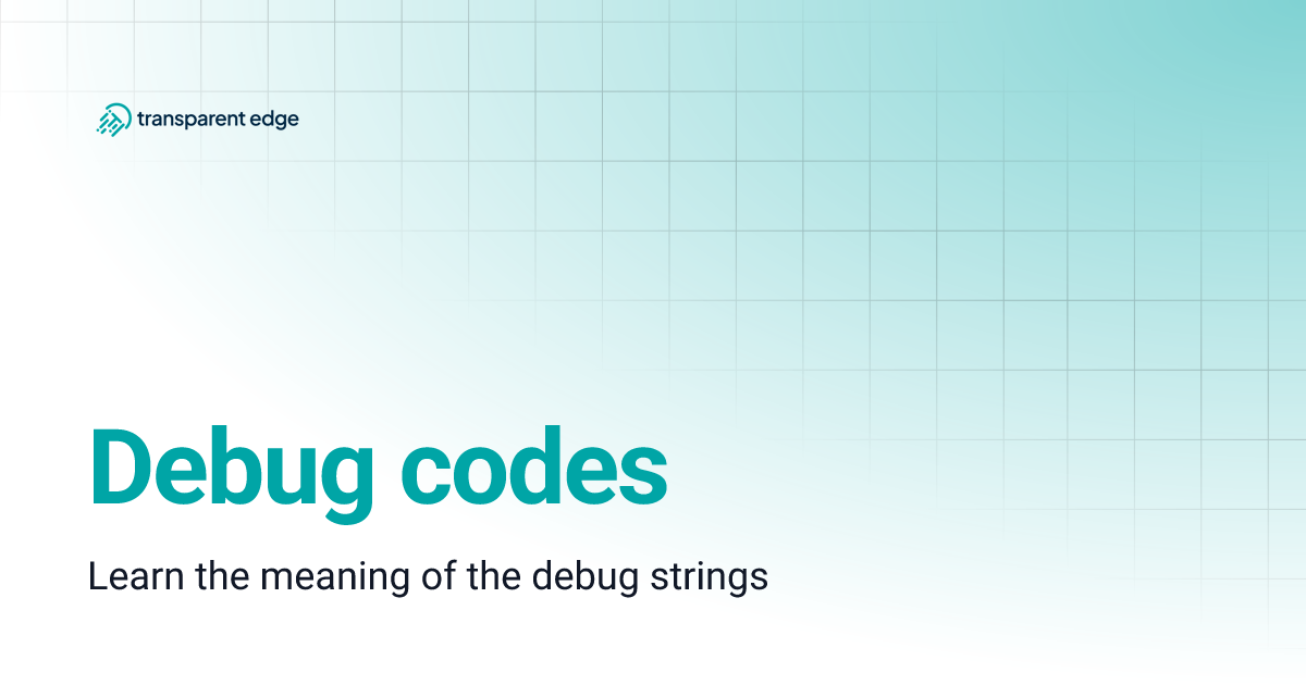 Debug codes | Transparent Edge Docs